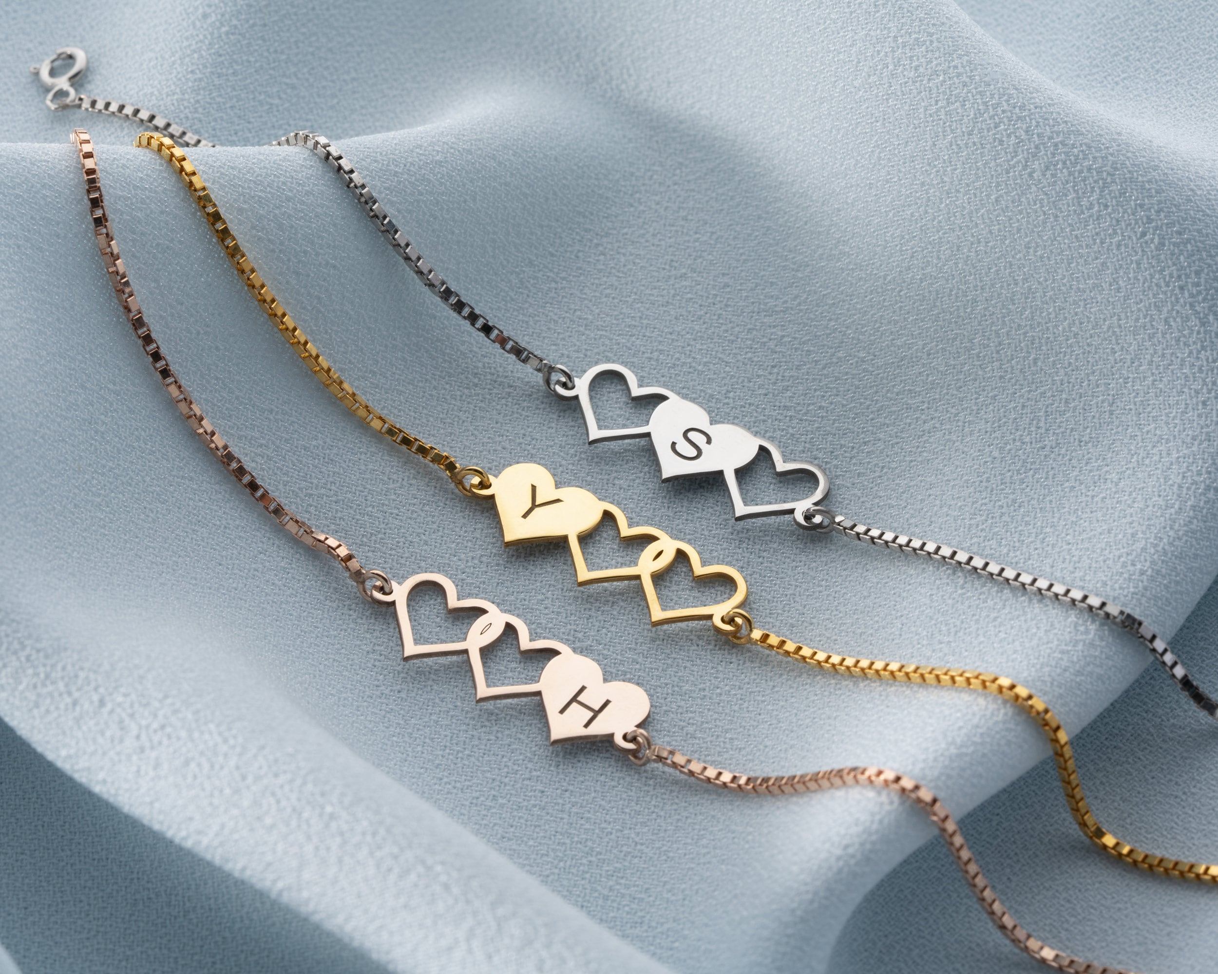 Personalized Initial Letter BFF Bracelet Set, Custom Best Friend ...