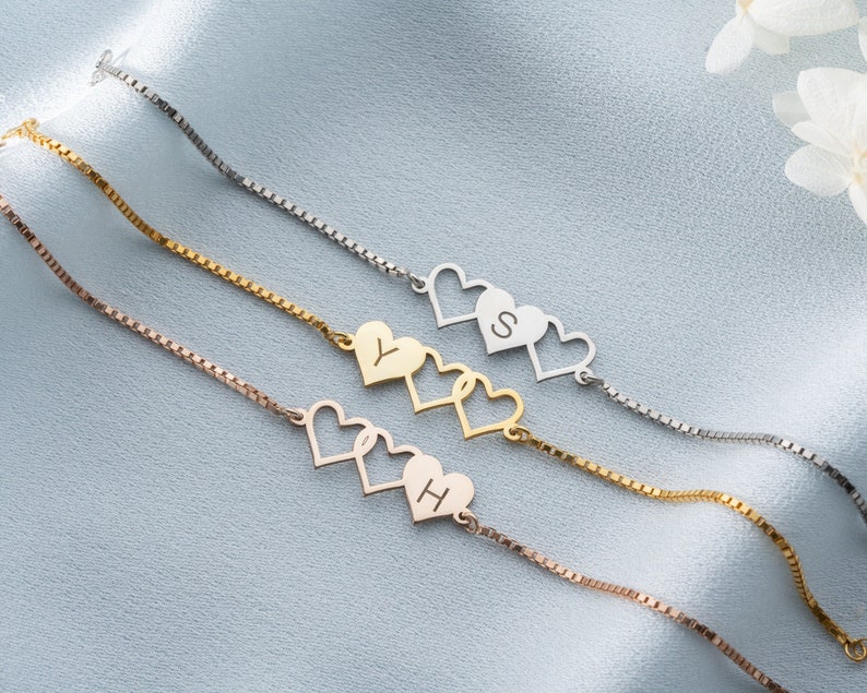 Personalized Initial Letter BFF Bracelet Set, Custom Best Friend ...