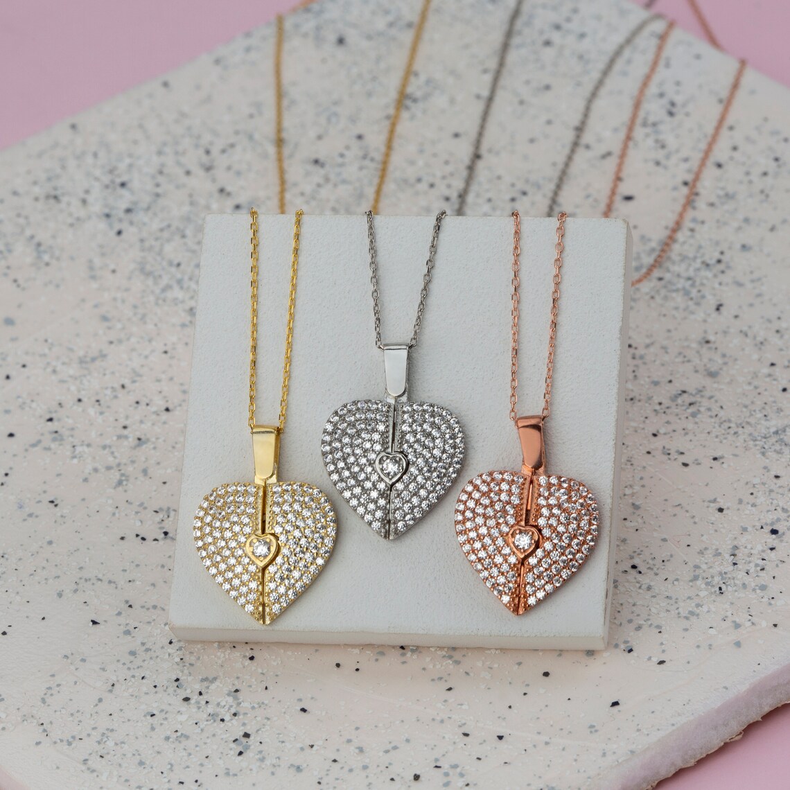 Engraved Heart Necklace, Sterling Silver, Custom Text, Valentine Gift ...