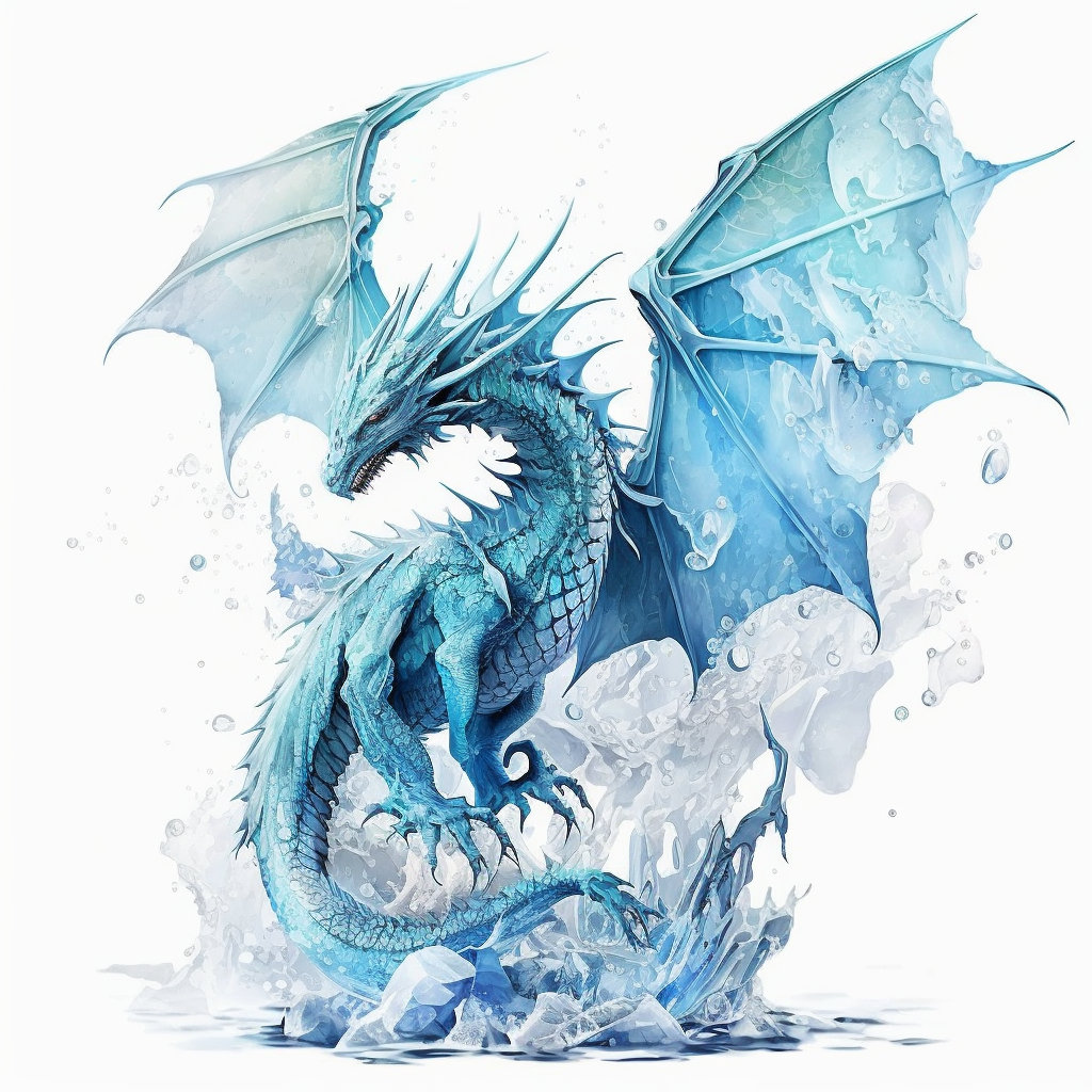 Ice Dragon Clipart 12 High Quality Pngs Water Colored - Etsy