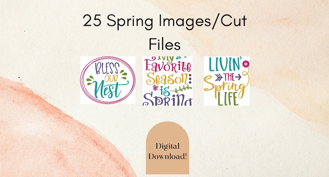 25 Spring Cut Files, SVG Bundlle, SVG, Svg Files for Cricut, Silhouette ...