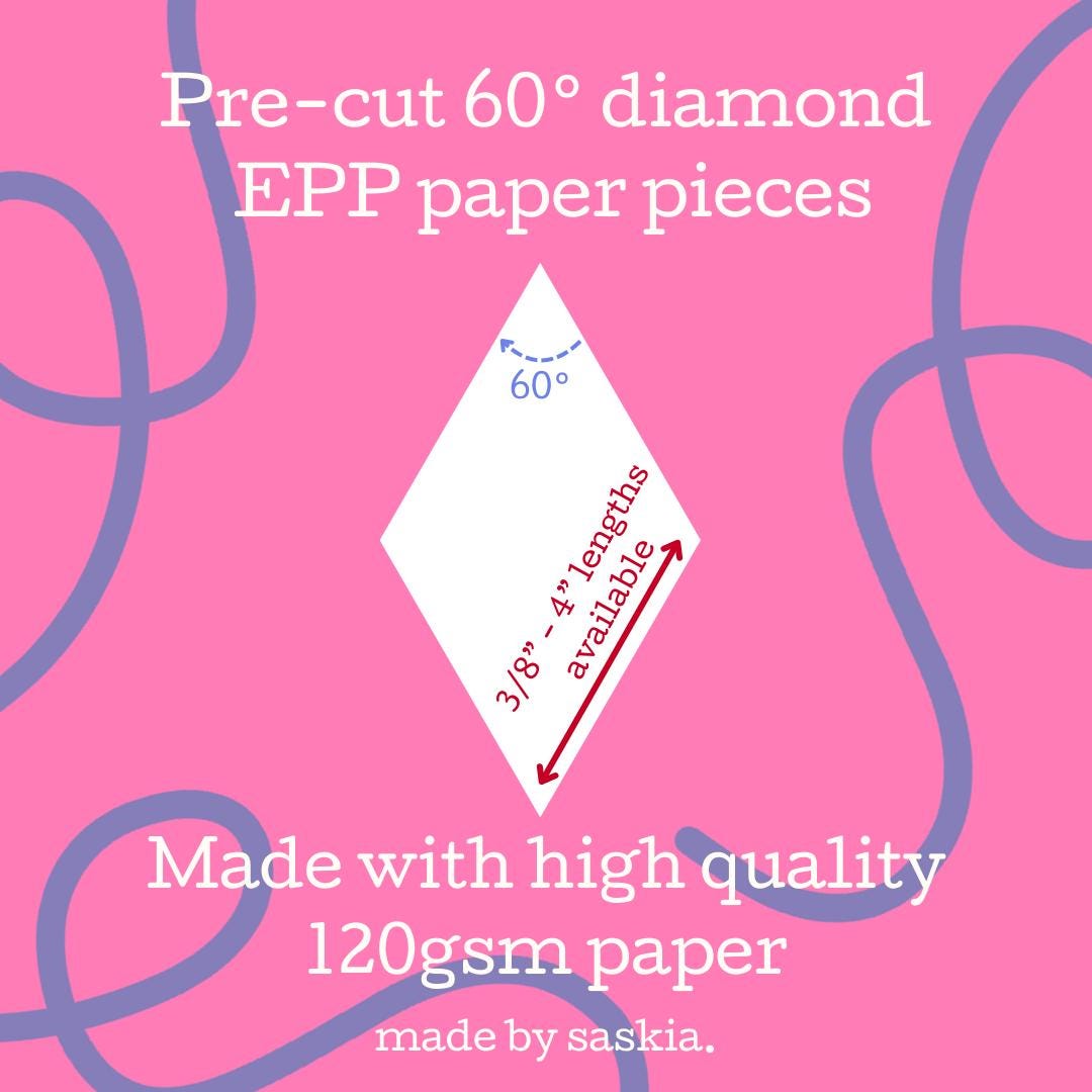 Precision Precut 60 Degree Diamond Templates for EPP English Paper ...