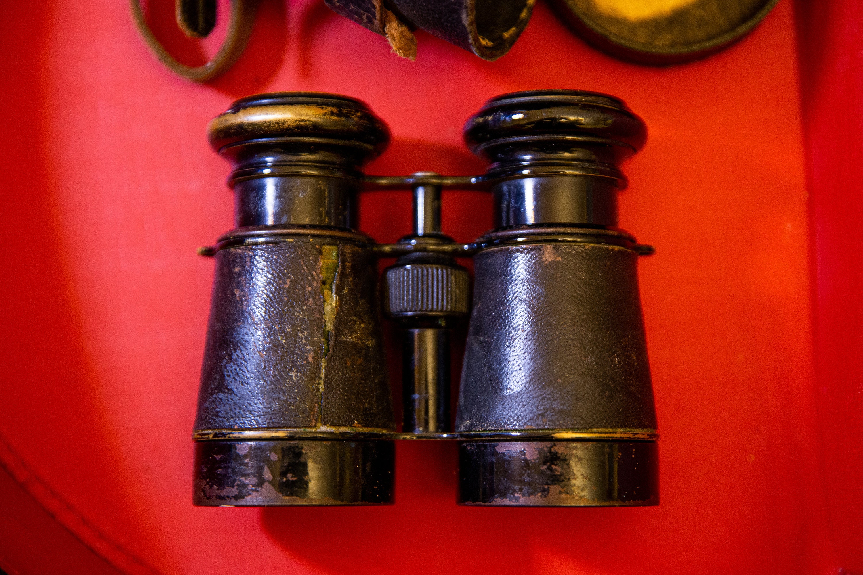 Vintage Military Binoculars WW1 Glass Brass With Leather Case WW1 Cased ...