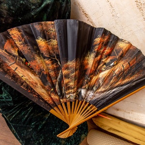 Vintage Hand-painted Japanese Fan: Large Bamboo Wall Decor - Etsy