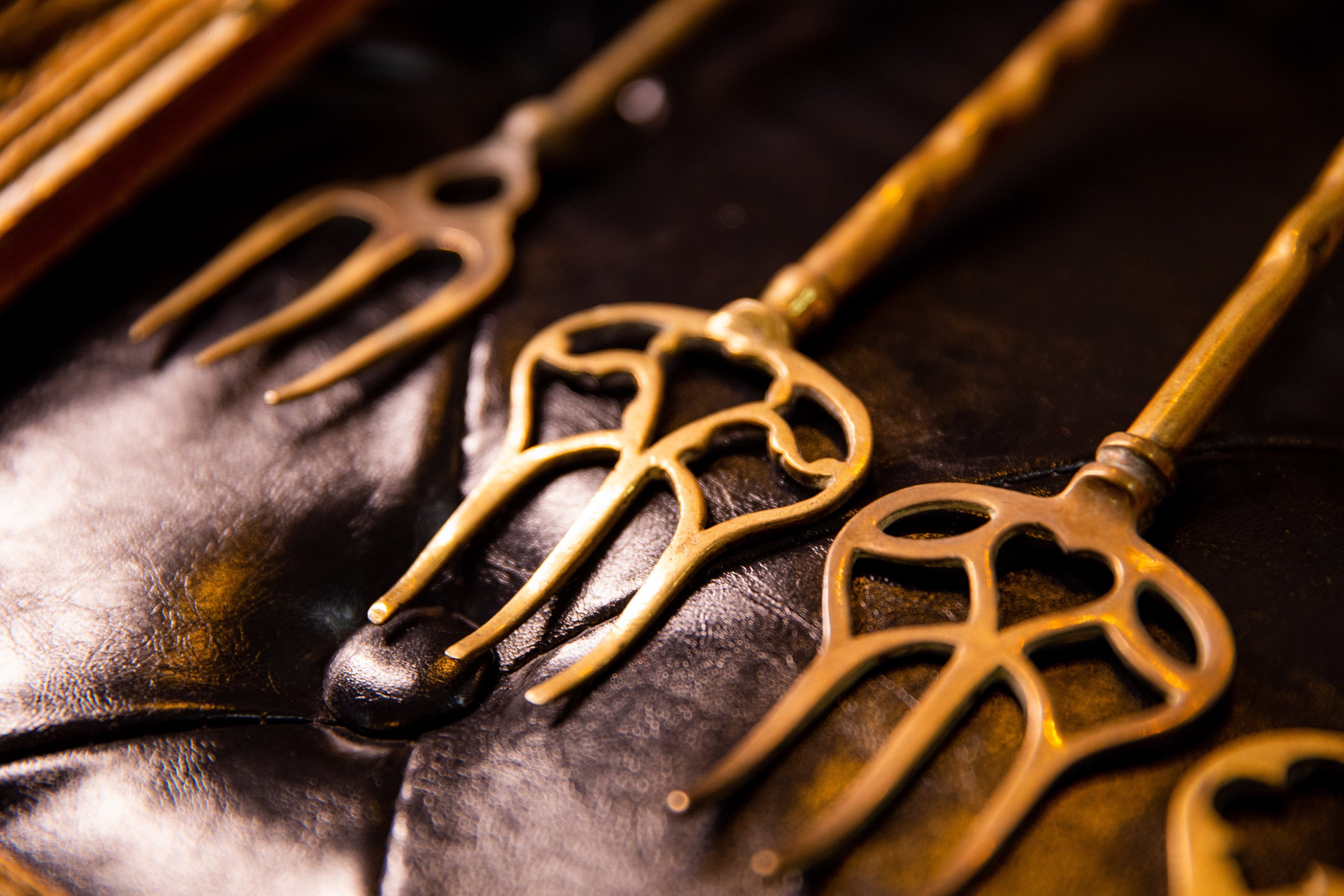 Set of 6 Antique English Brass Fireplace Toasting Forks Exquisite ...