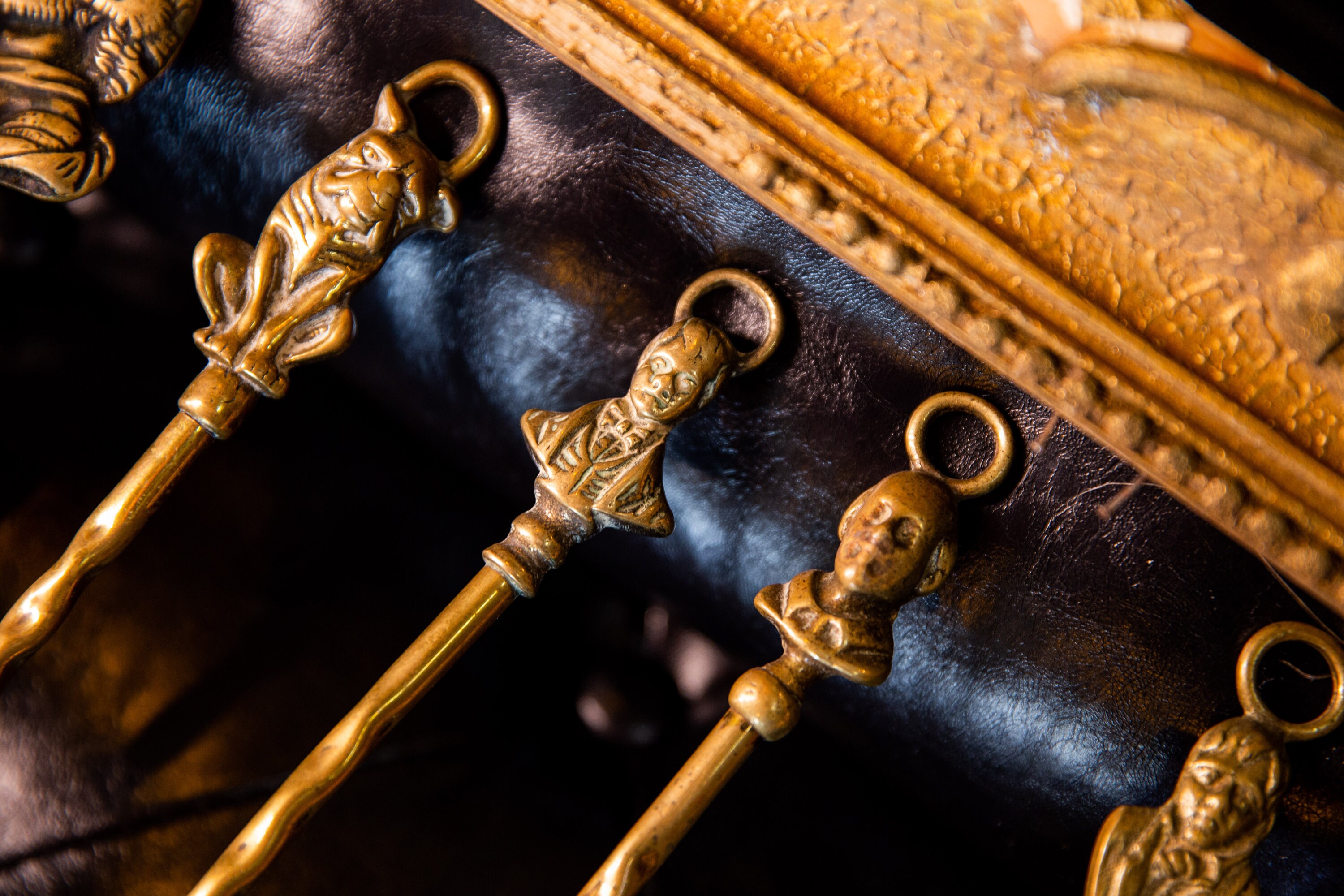 Set of 6 Antique English Brass Fireplace Toasting Forks Exquisite ...