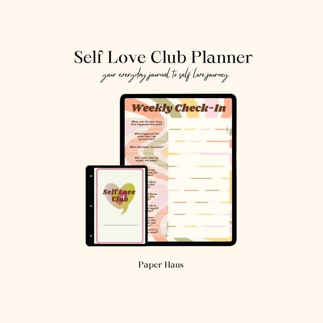 Self Love Club Planner Retro Theme Digital Planner Daily Planner iPad ...