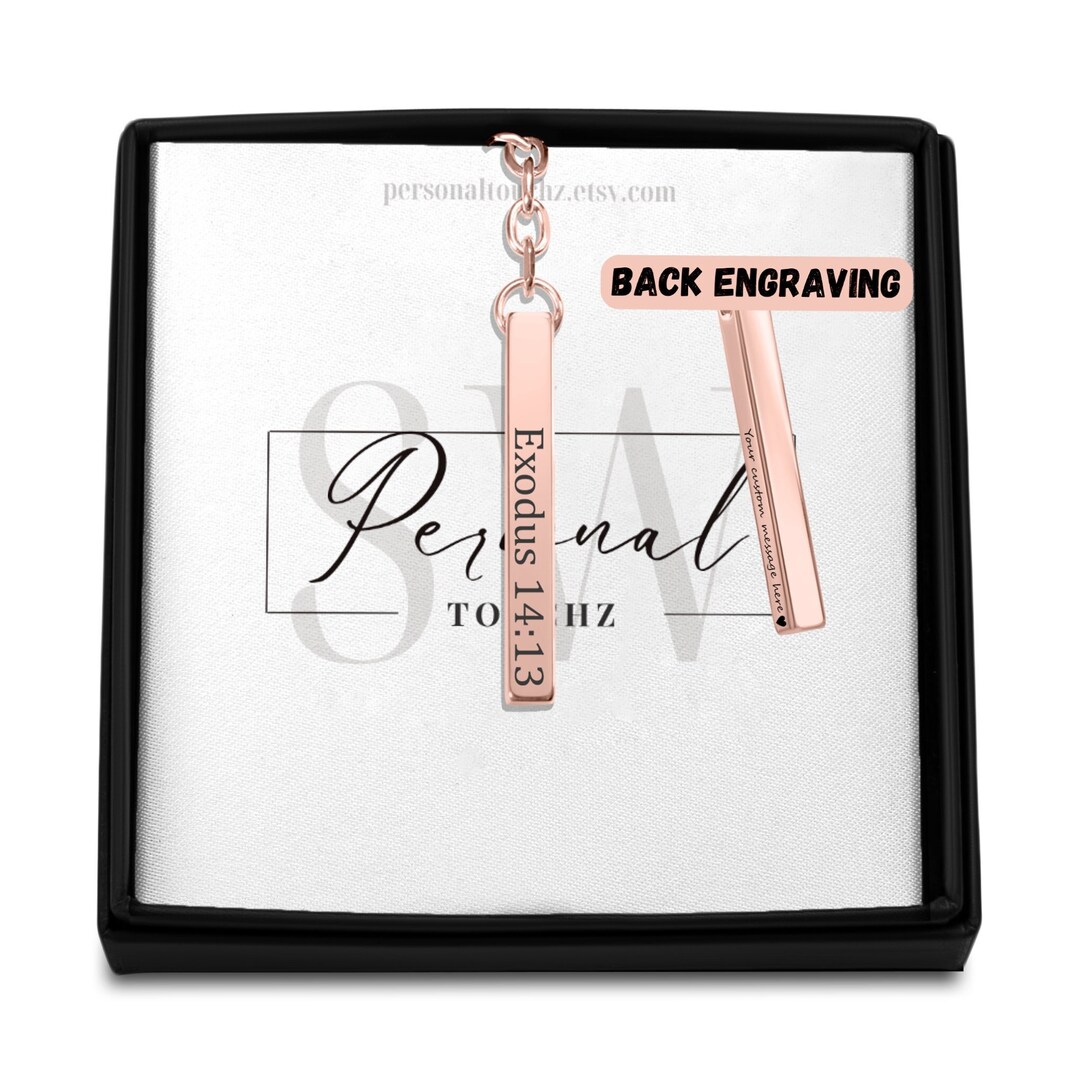 Bible Verse Keychain - Inspirational Hope Keychain Custom Engraving ...