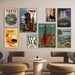 Retro Travel Posters, Vintage Gallery Wall Art, Eclectic Print Set ...