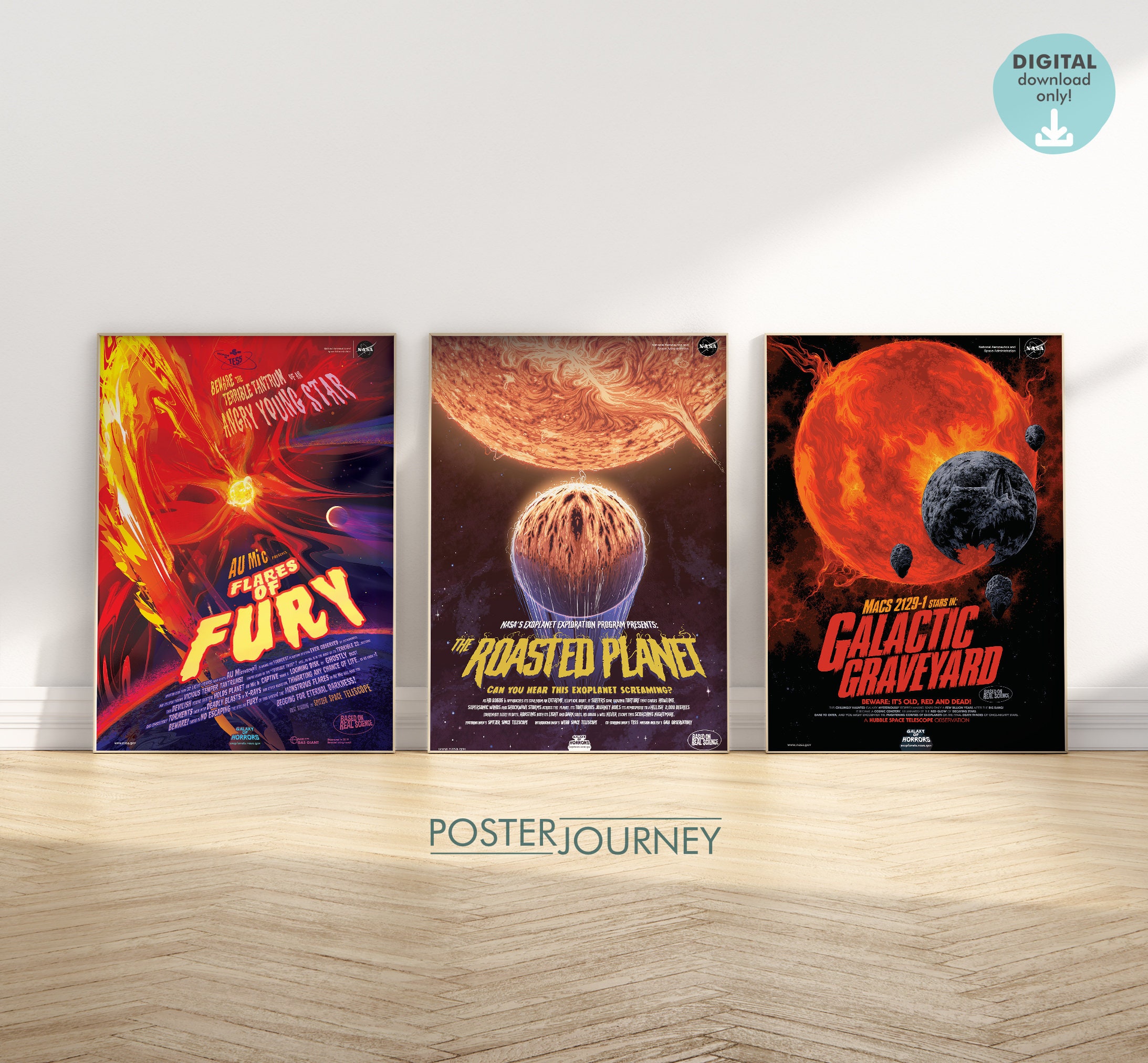 Space Horror Sci-fi Movie Themed Poster Bundle, Galaxy of Horrors ...
