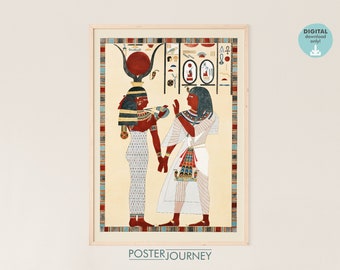 Illustration of Egyptian Pharaoh Gods and Hieroglyphs - Etsy