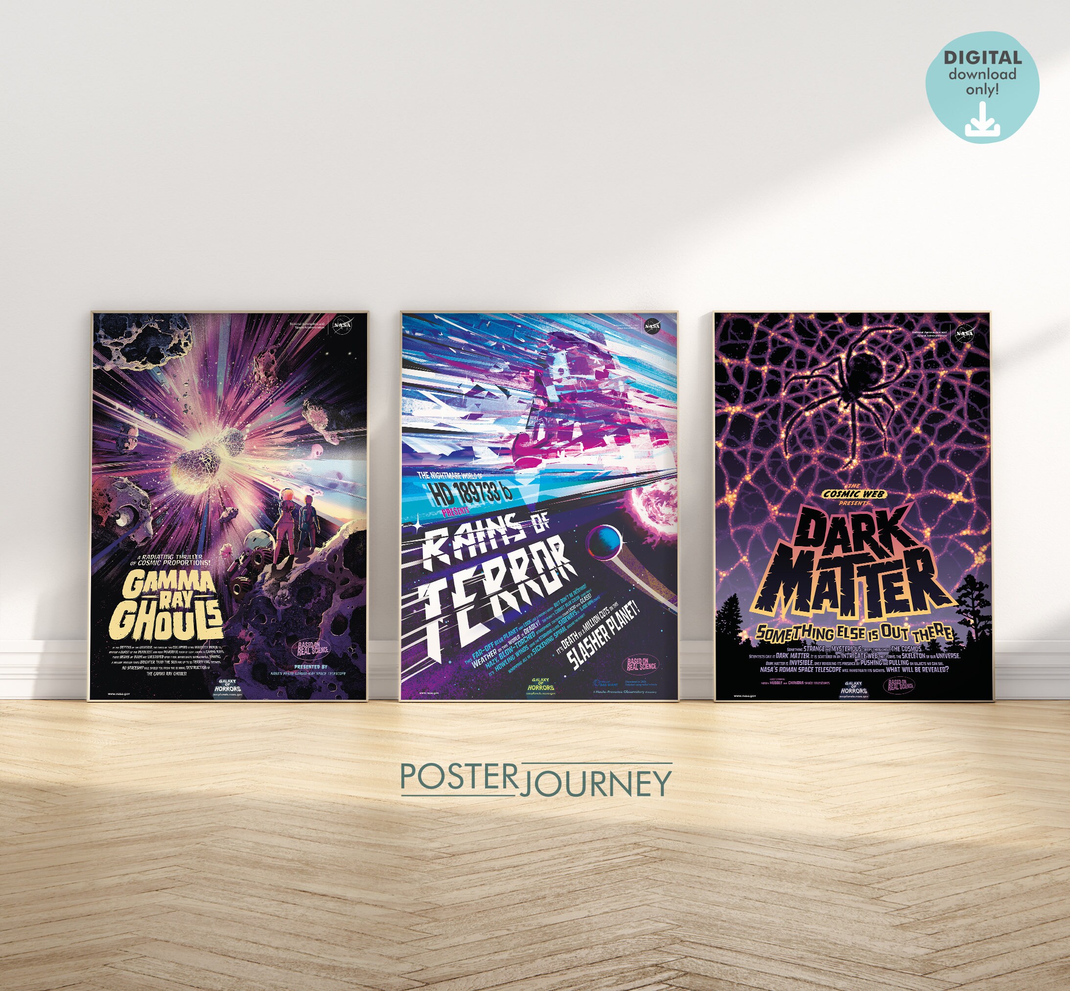 Space Horror Sci-fi Movie Themed Poster Bundle, Galaxy of Horrors ...