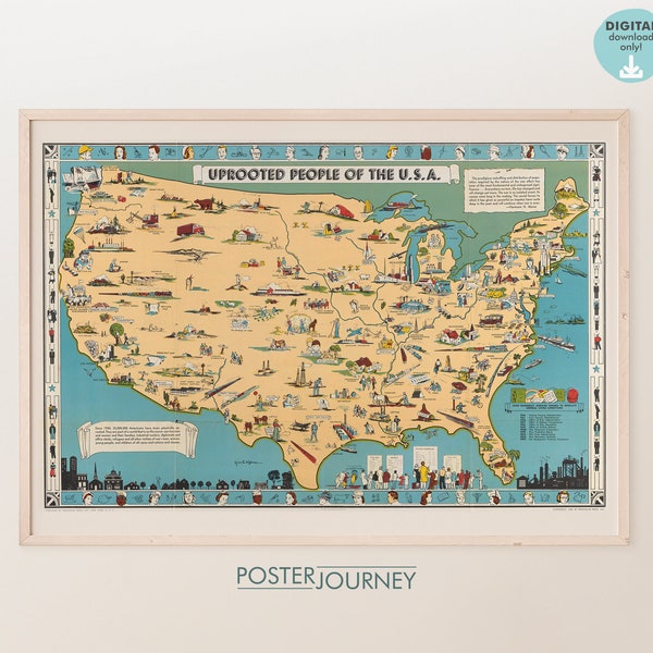 Printable Map of United States Download - Etsy UK