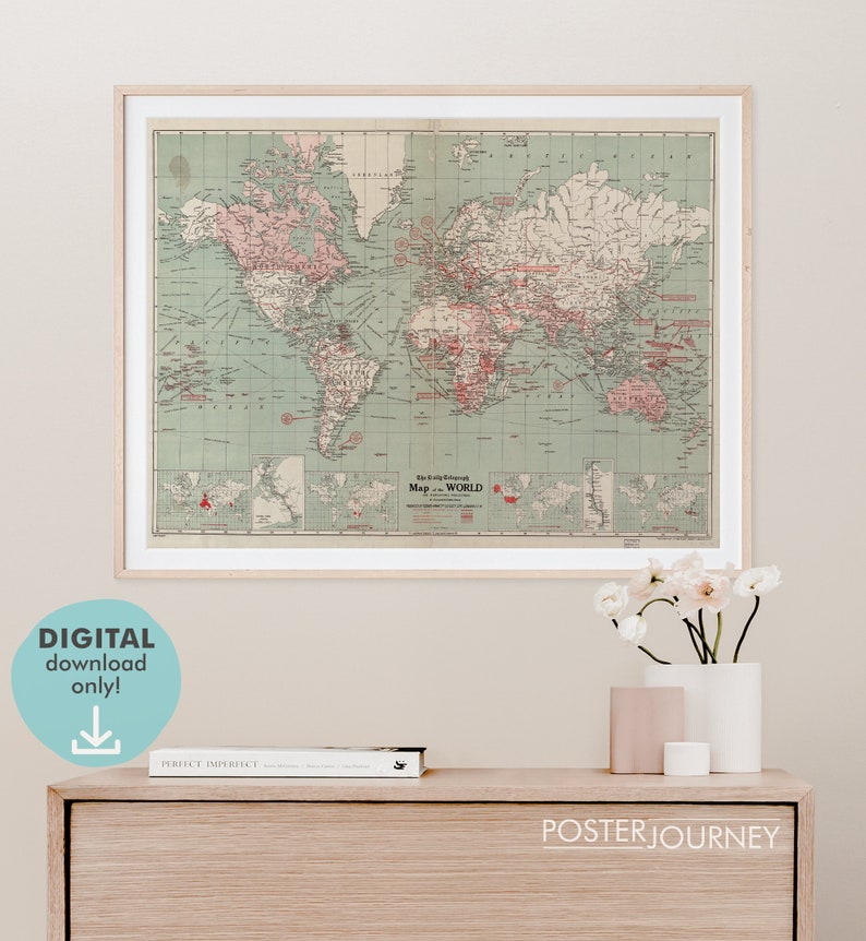 Old World Map From 1918 | Retro Vintage Map of the World | War Map ...