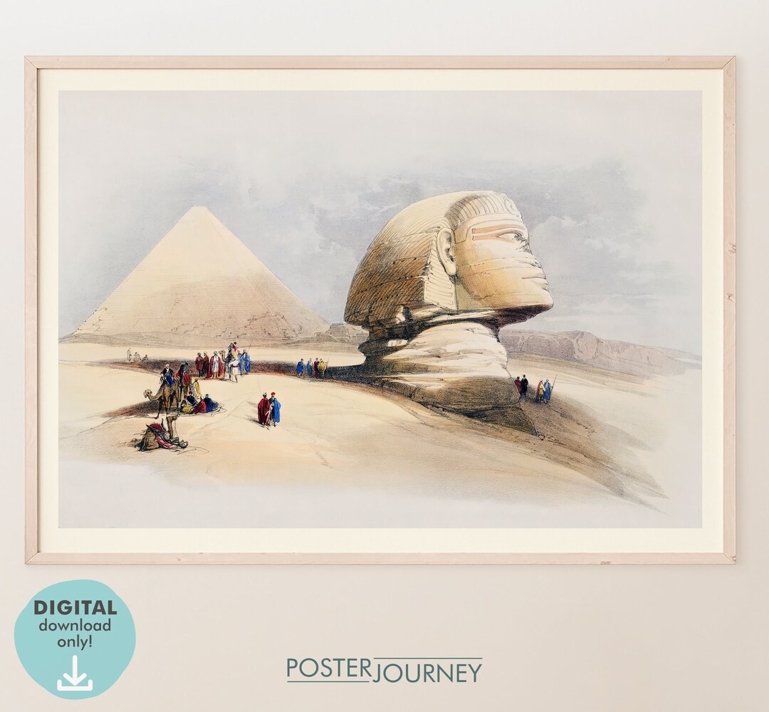 The Great Sphinx and Pyramids of Giza Egypt | Ancient Egypt | Vintage ...