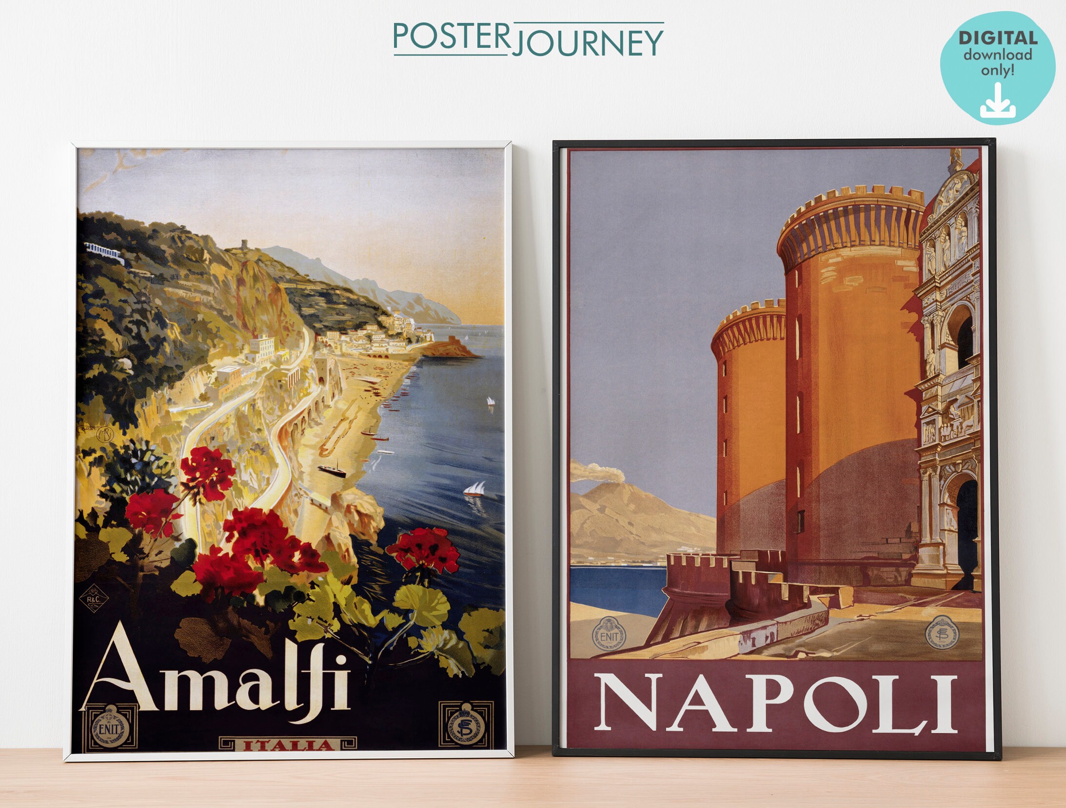 Retro Travel Posters, Vintage Gallery Wall Art, Eclectic Print Set ...