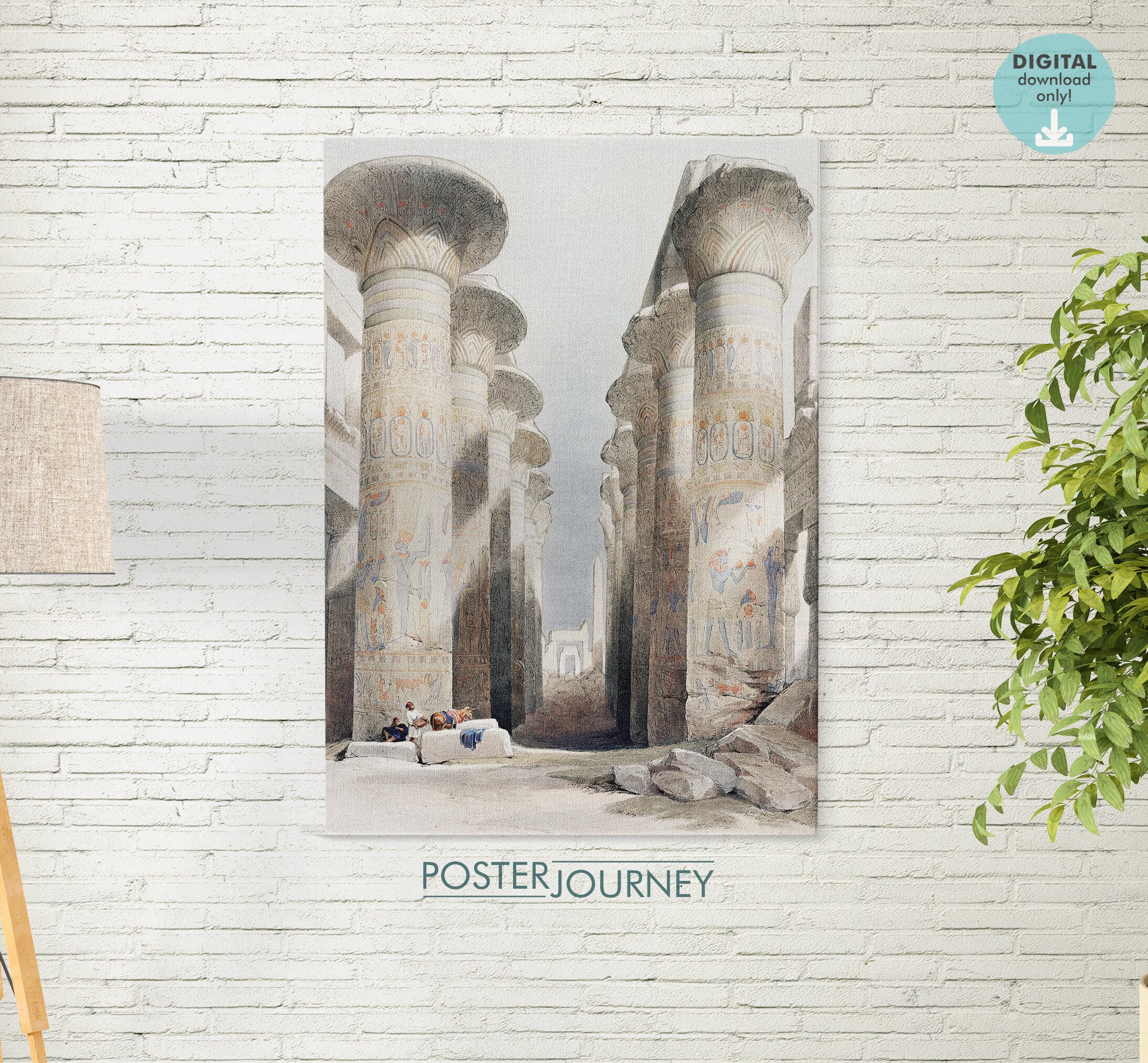 Illustration of Egyptian Temple of Karnak in Thebes, Ancient Egypt ...