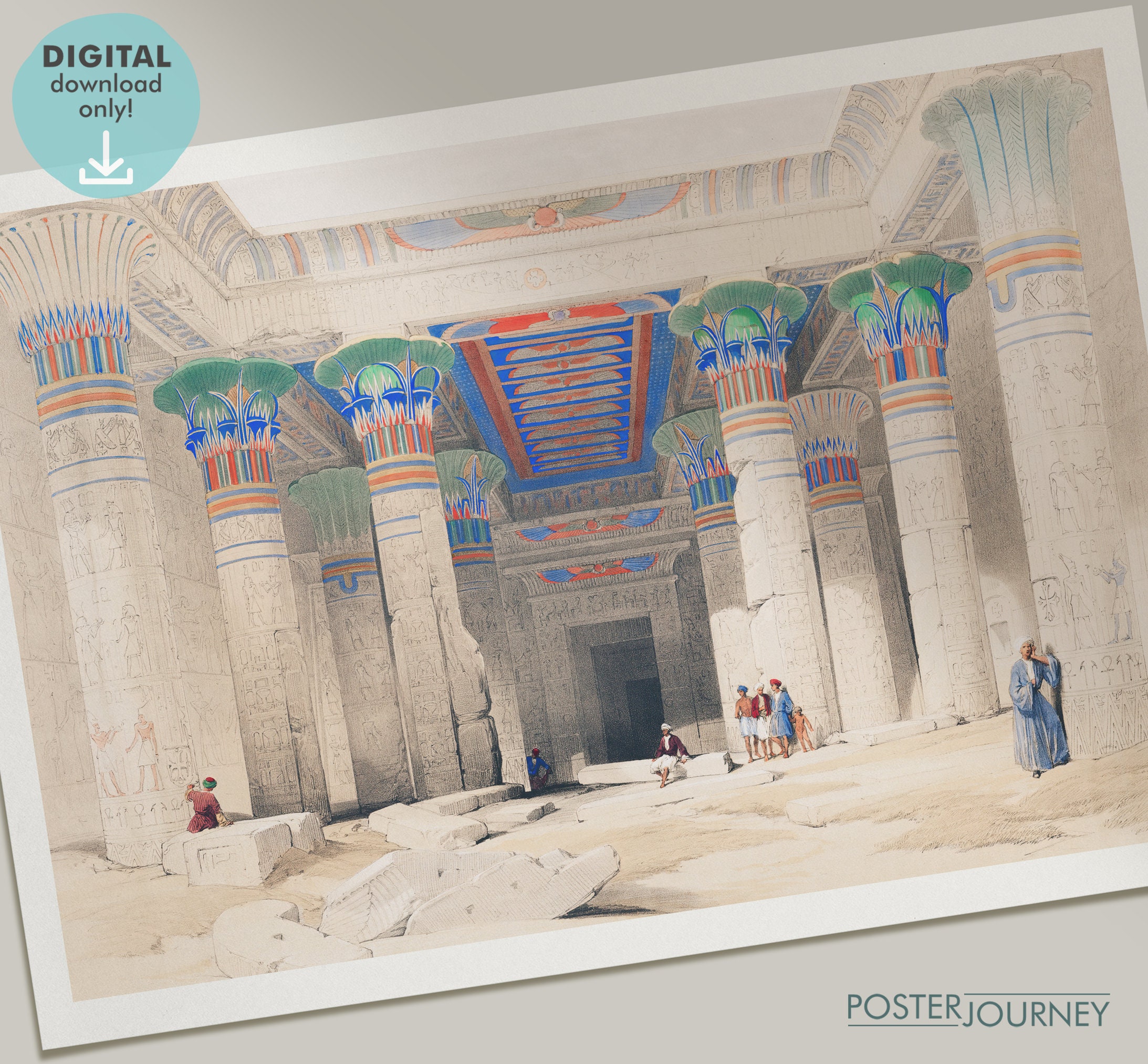 Ancient Egypt Landmarks Poster Bundle, Gallery Wall Set of 6 Prints ...