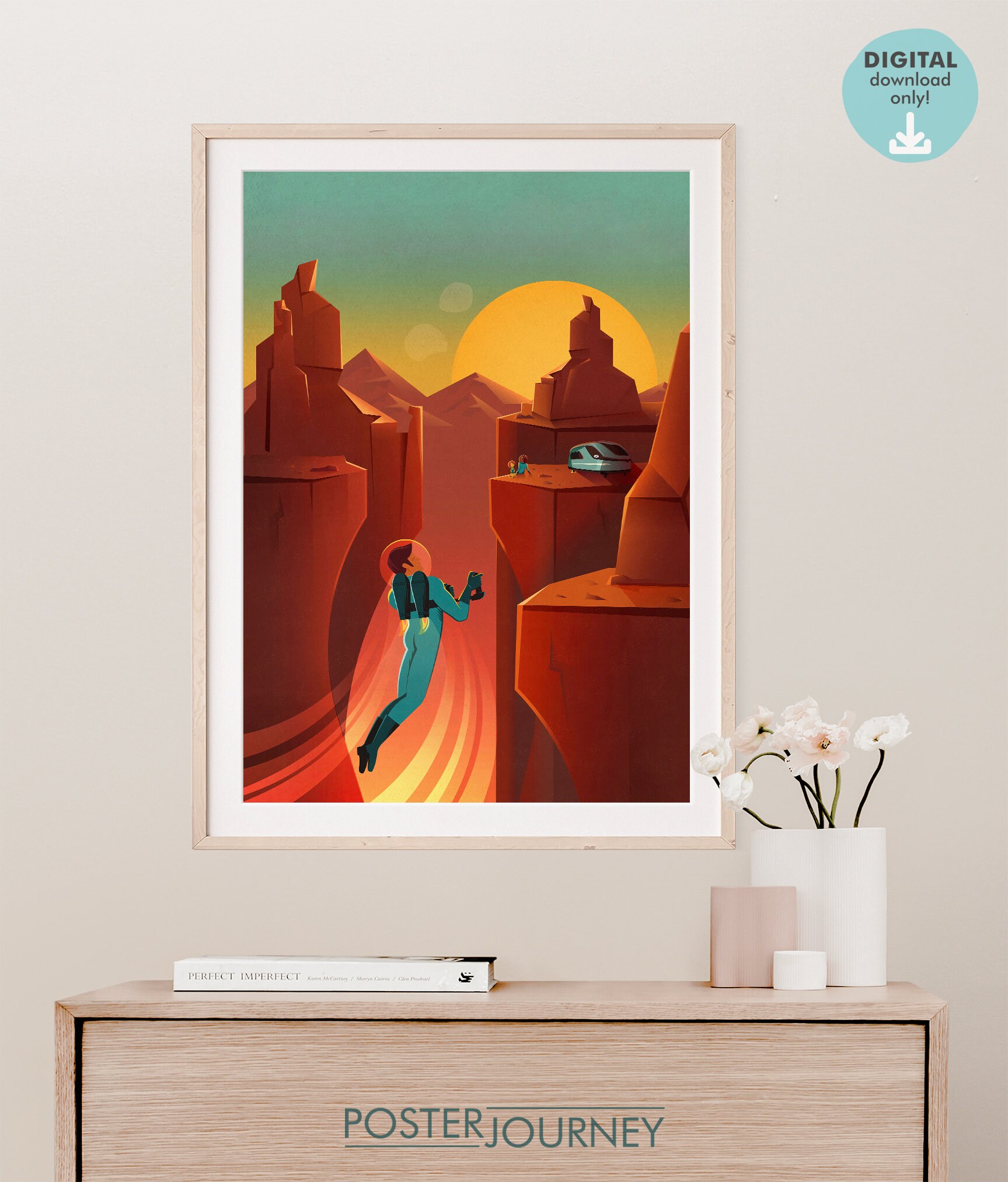 Retro Futuristic Spacex Space Travel Poster Bundle, Gallery Wall Set of ...