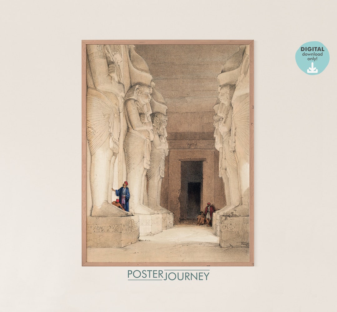 Illustration of Egyptian Temple of Gerf Hussein, Ancient Egypt Print ...