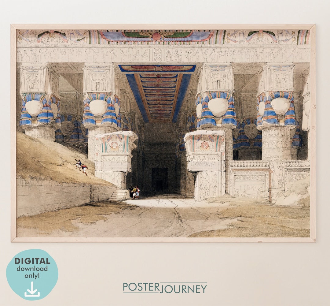 Dendera Temple Egypt | Ancient Egypt | Egypt Art Print | Vintage ...