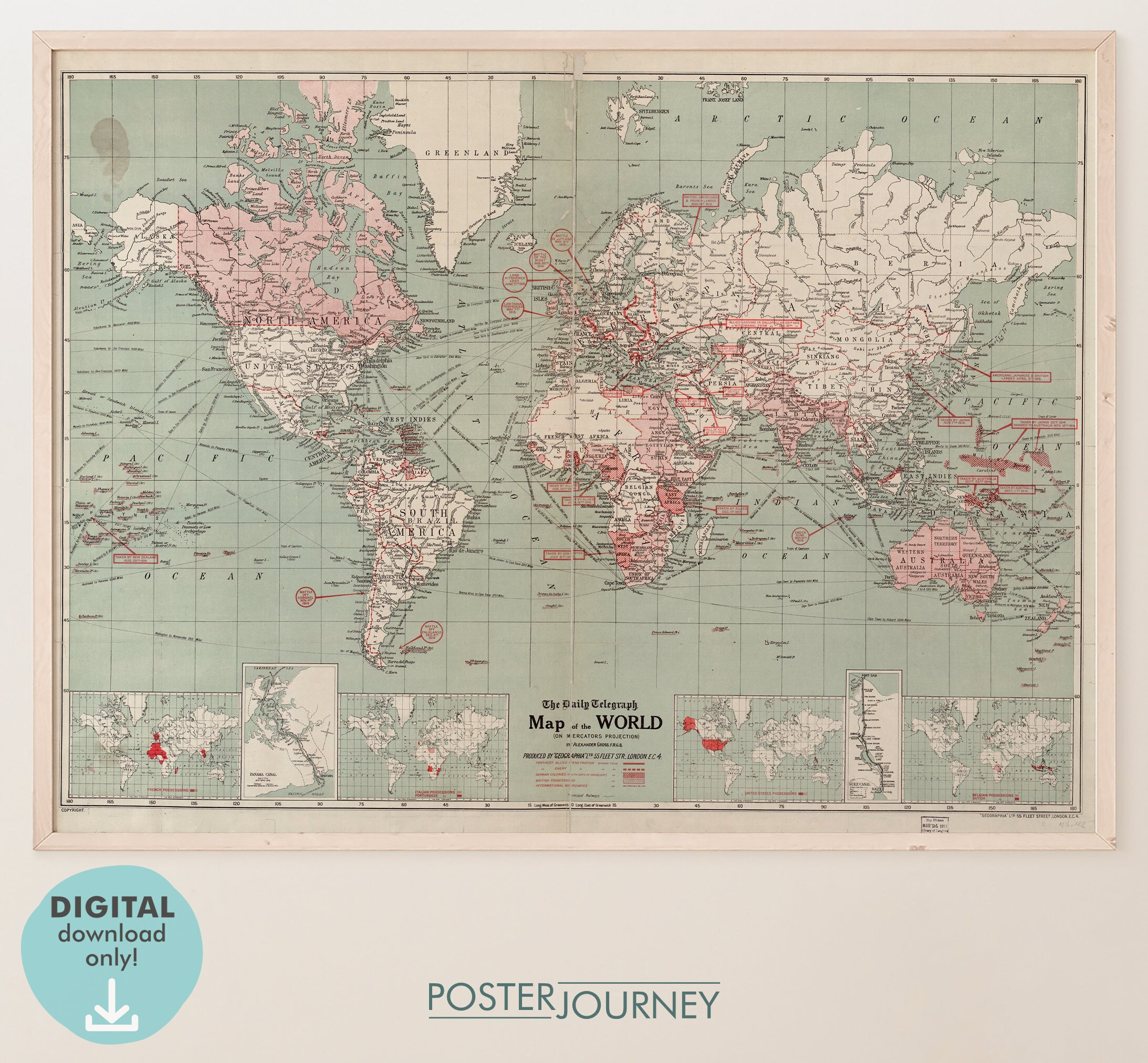 Old World Map From 1918 | Retro Vintage Map of the World | War Map ...