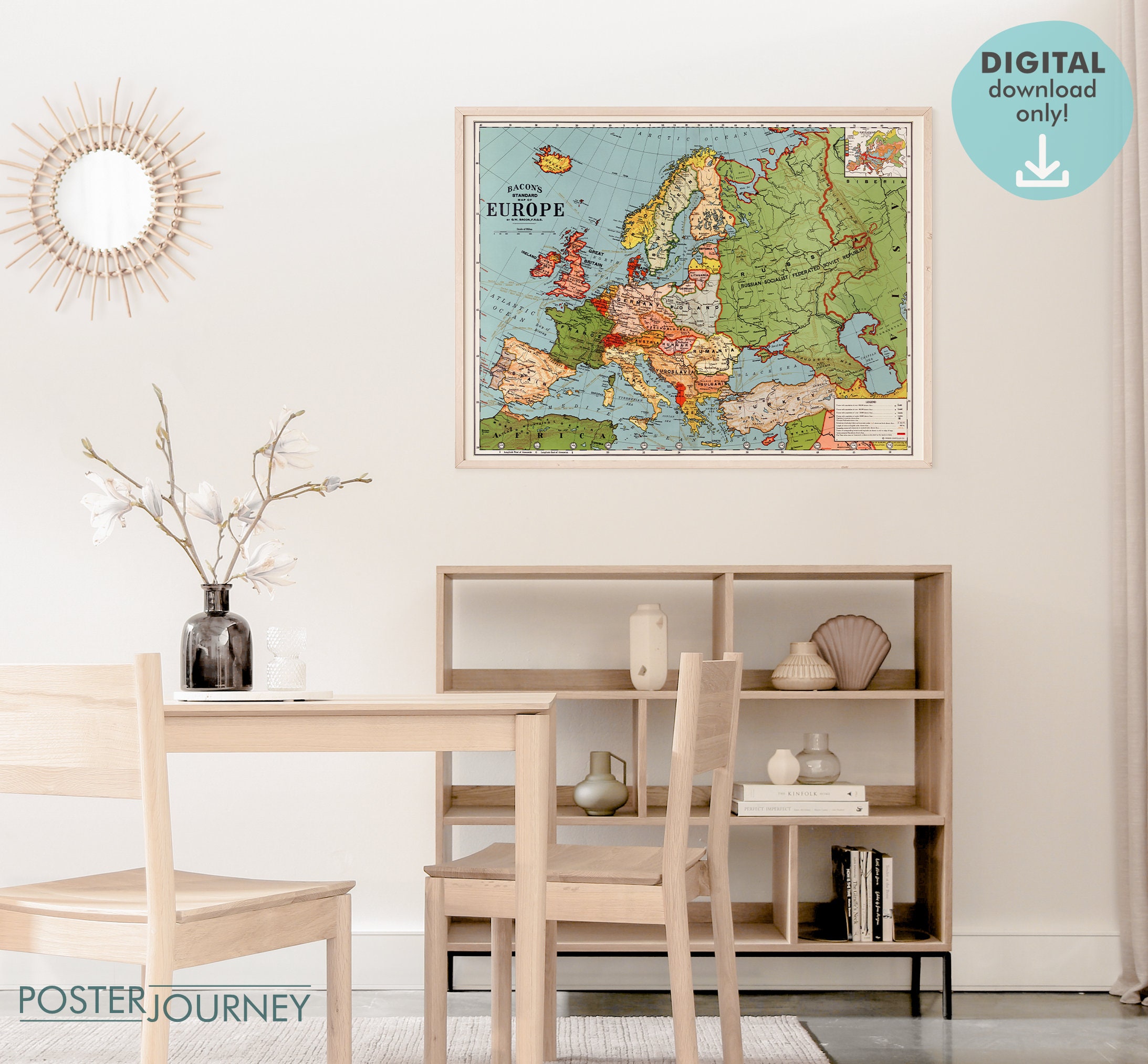 Old Map of Europe From 1925 | Retro Vintage World Map, Europe ...