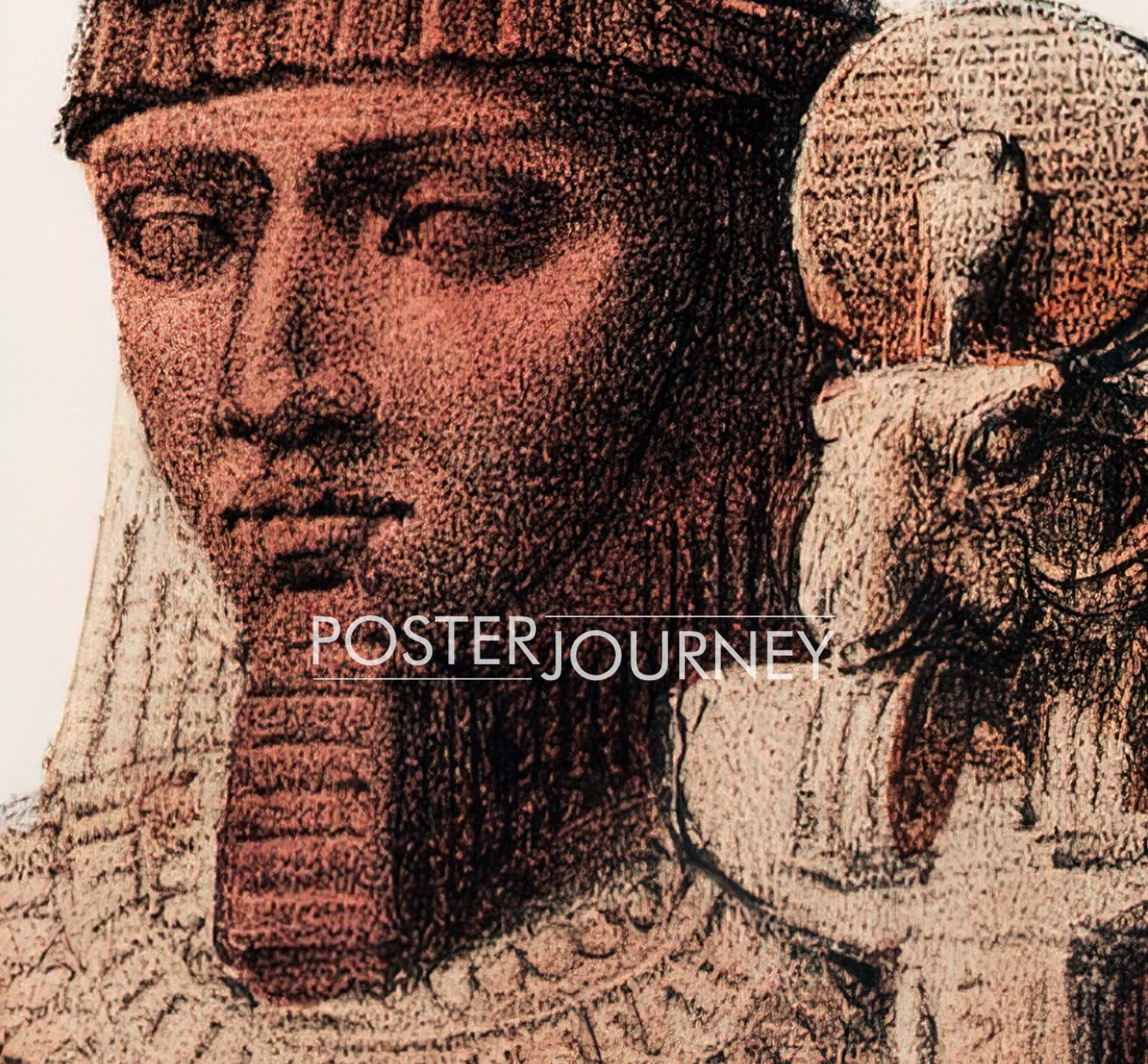 Illustration of Colossus in Front of Egyptian Temple, Ancient Egypt ...