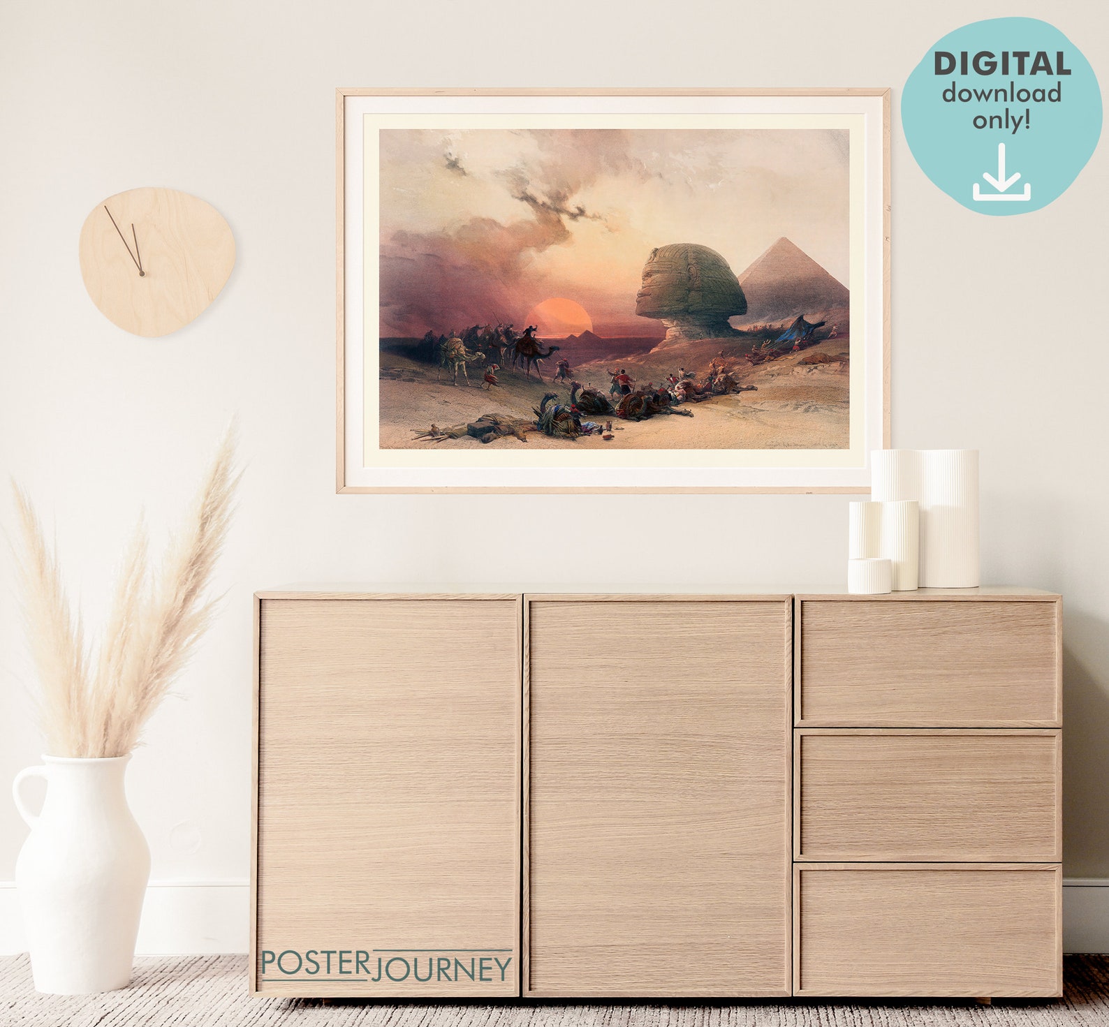 Approach of the Simoom in the Desert of Giza Ancient Egypt Vintage ...