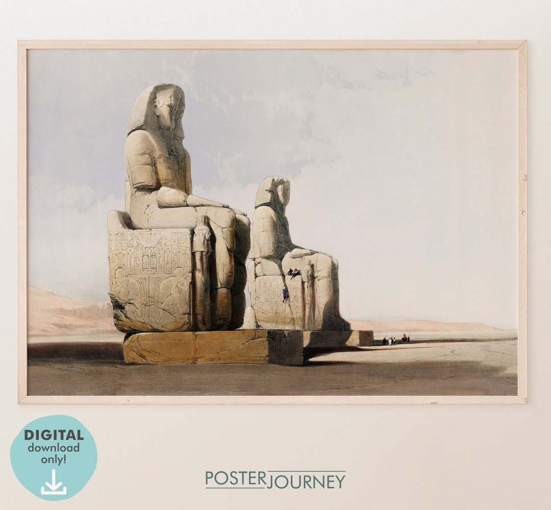 The Colossi of Memnon | Ancient Egypt | Egypt Art Print | Vintage ...