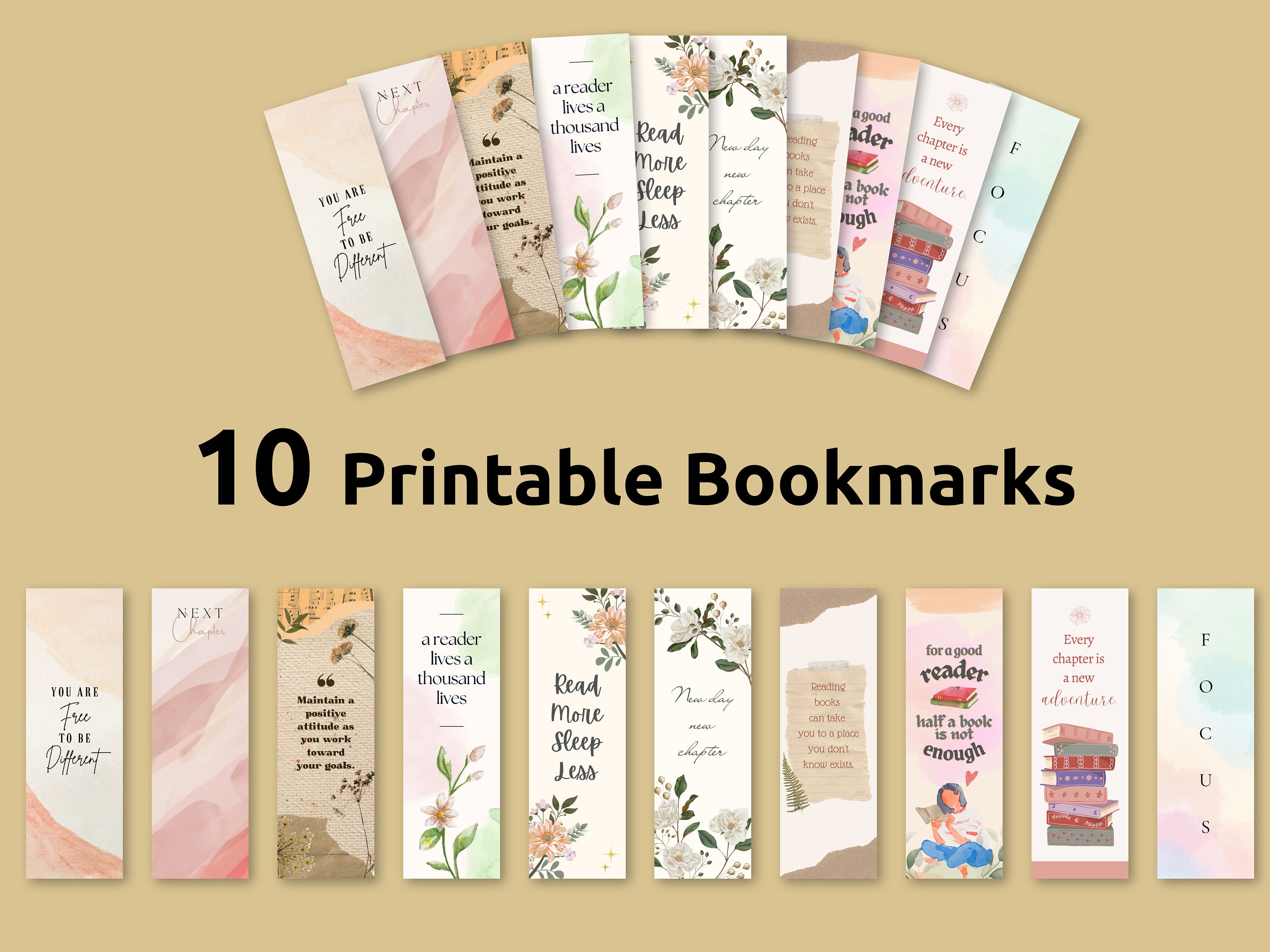Printable Pastel Bookmarks Template, Bookmarks, Printable Bookmarks ...
