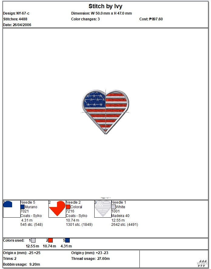 U S A Heart Patch Digitized Embroidery Design in Dst Jef Pes Dsb Sew ...