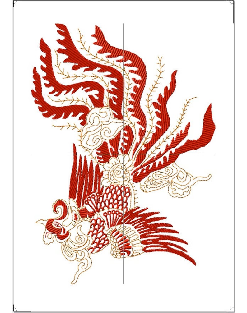 PHOENIX Digitized Embroidery Design in Dst Pes Jef Dsb Sew Xxx Vp3 ...