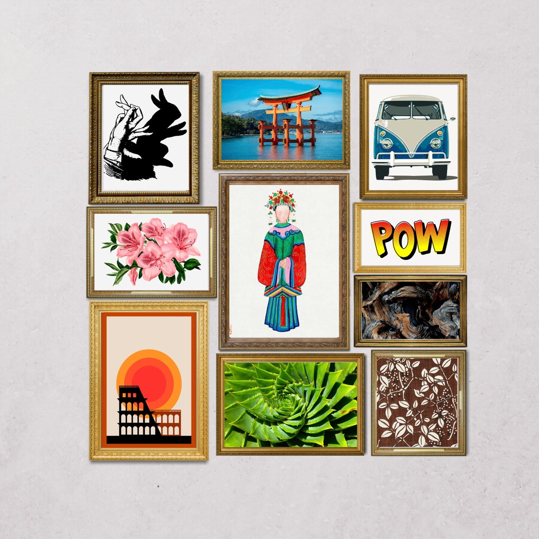 Colorful Gallery Wall Set Eclectic Wall Collage Painting - Etsy