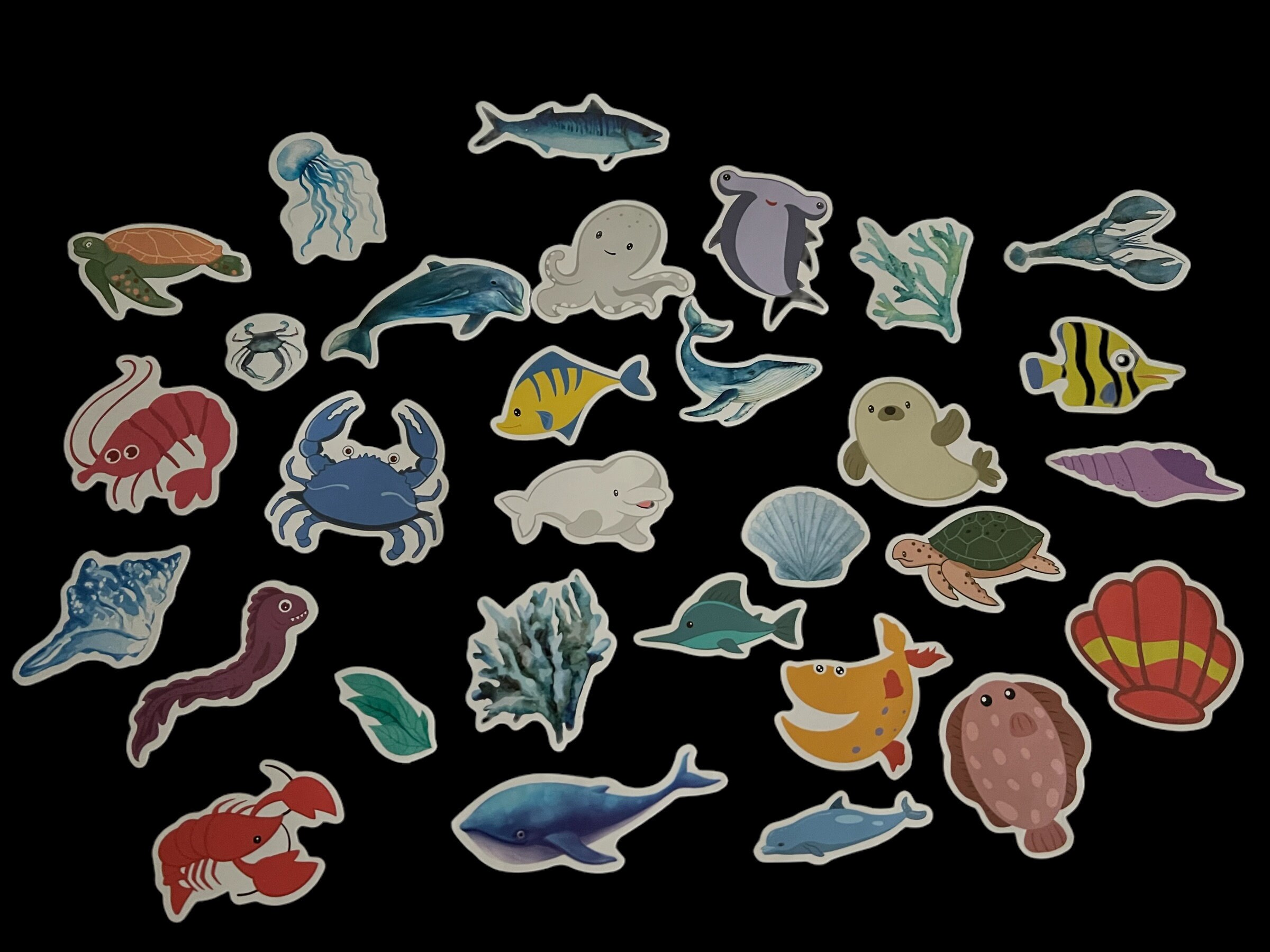 10 Waterproof Large by the Sea Ocean Stickers, Mystery Sticker Pack - Etsy