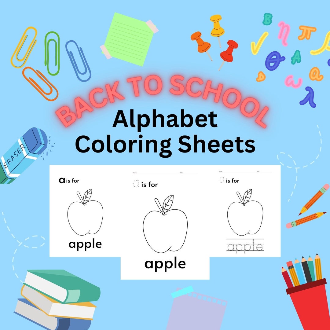 Alphabet Letter of the Week Coloring and Tracing Sheets- 104 Sheets - Etsy
