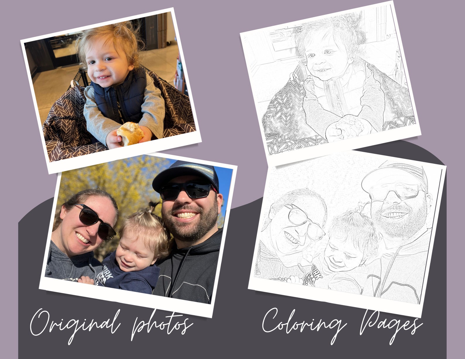 Make Your Own Coloring Pages From Photos- 10 Photos - Etsy