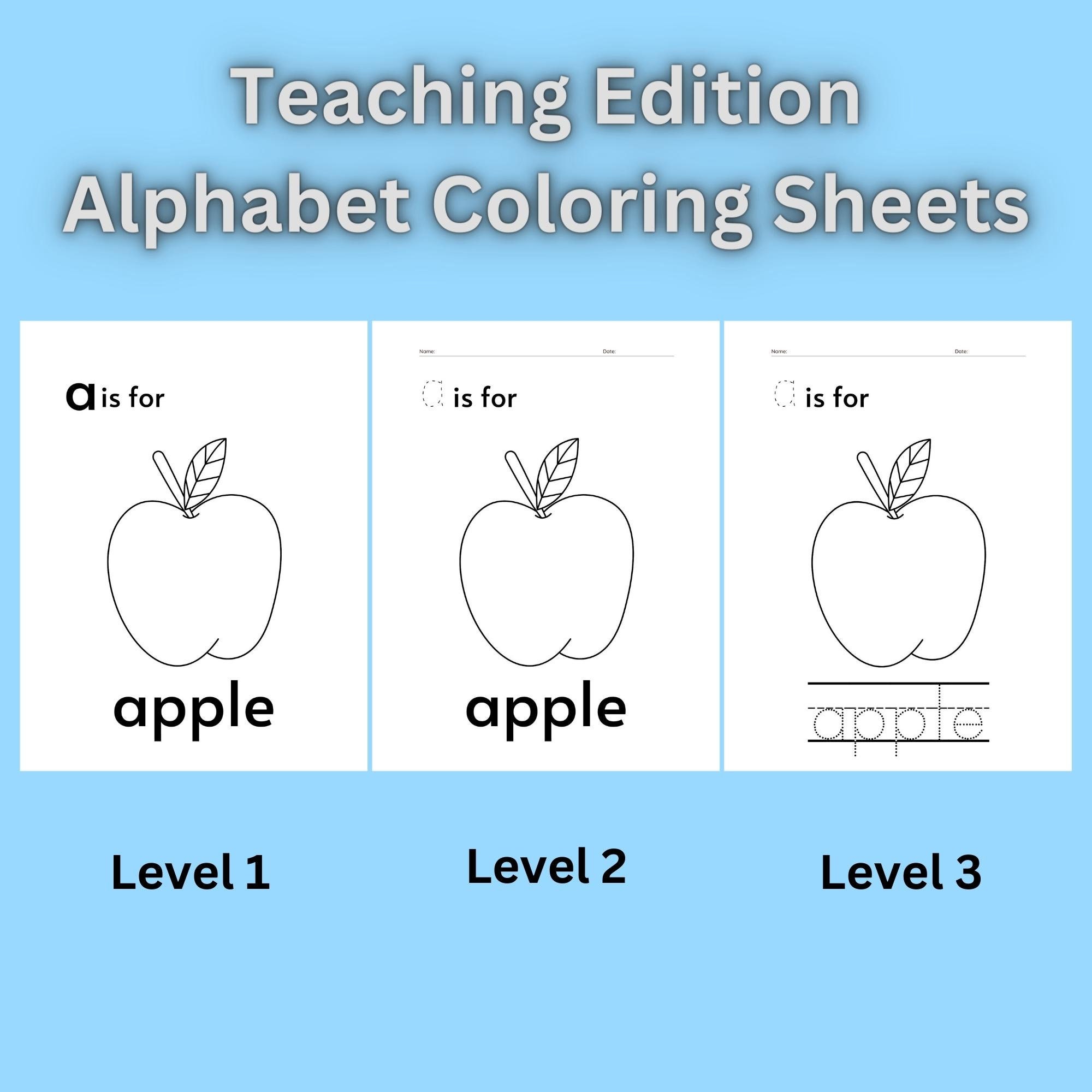 Alphabet Letter of the Week Coloring and Tracing Sheets- 104 Sheets - Etsy