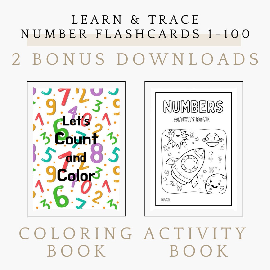 Printable 0-100 Number Flashcards - Etsy