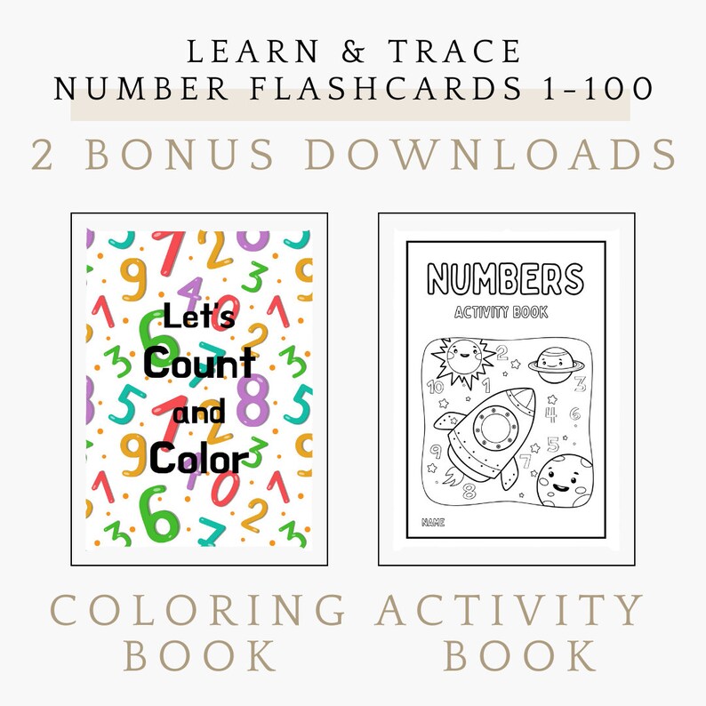 Printable 0-100 Number Flashcards - Etsy
