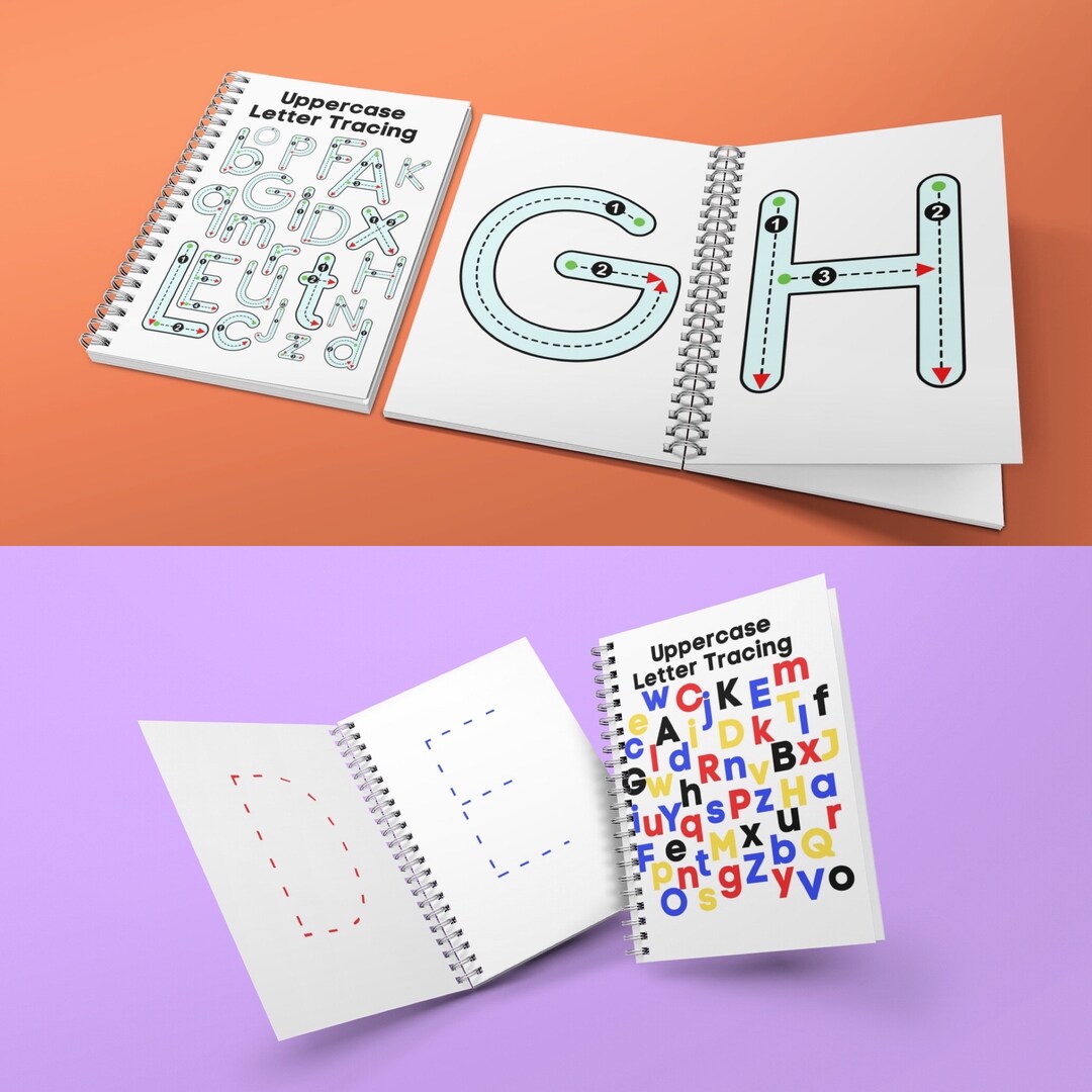 2 in 1 Dry Erase Tracing Notebook Uppercase Letters Only - Markers and ...
