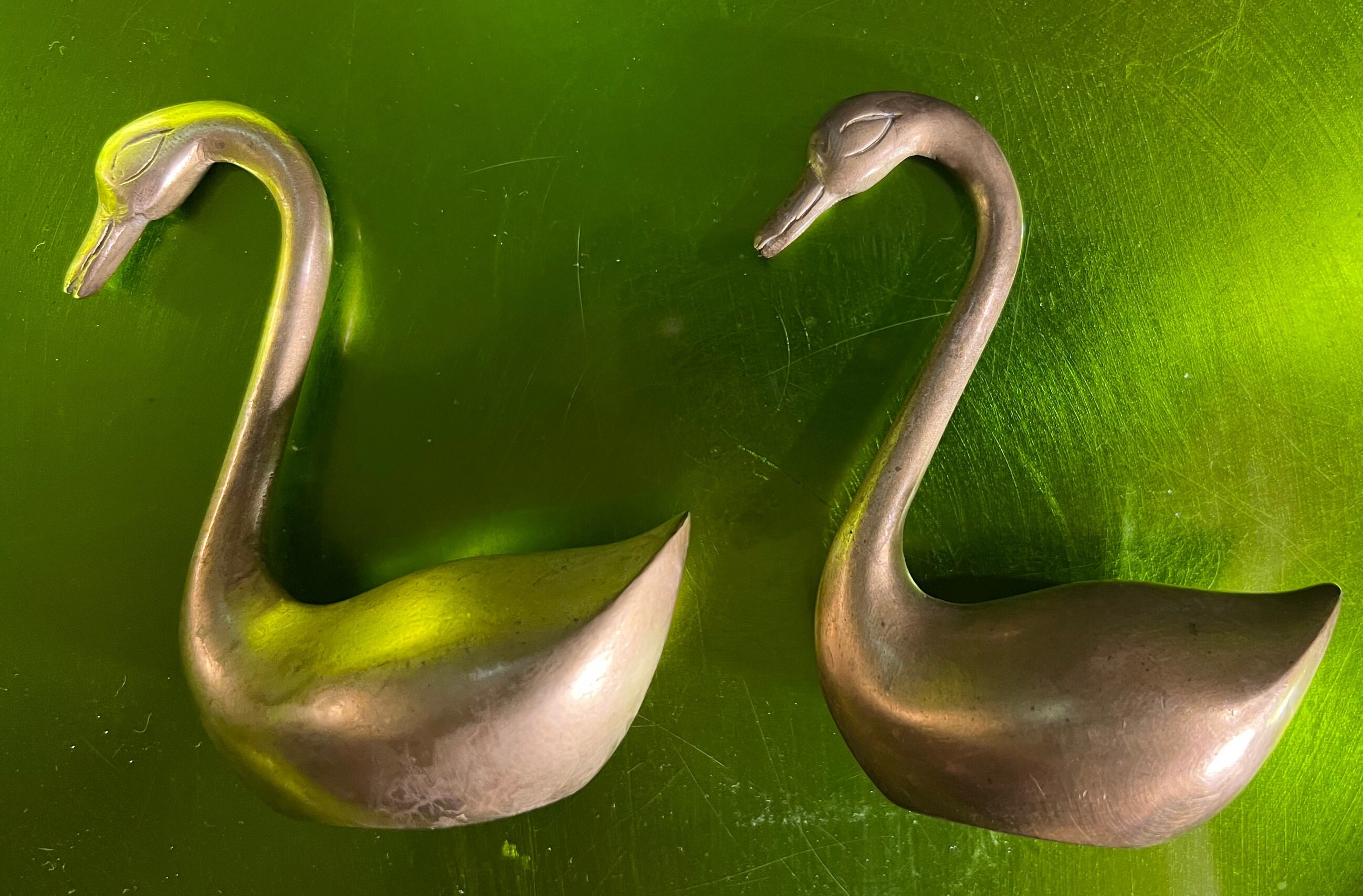 MCM Brass Swan Figurines. 1950s Brass Swans Set of Two - Etsy
