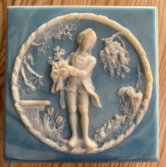 Vintage blue incolay stone - Gem