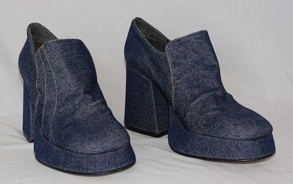 Vintage John Fluevog 1990s TASTYVOG VALIANT DENIM Pla… - Gem