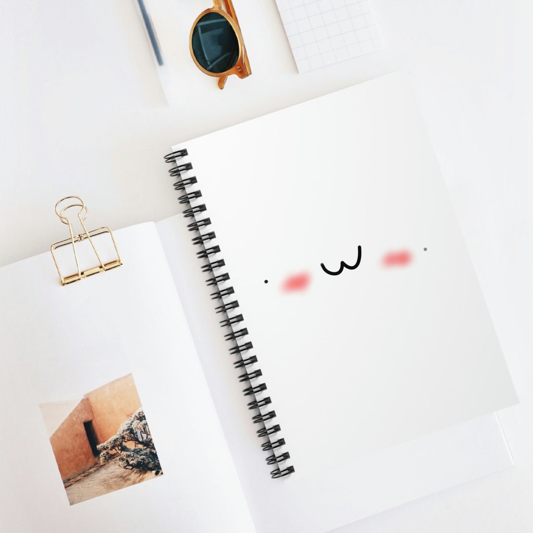 Uwu Note Book Cute Note Book Emoji Spiral Notebook Back - Etsy