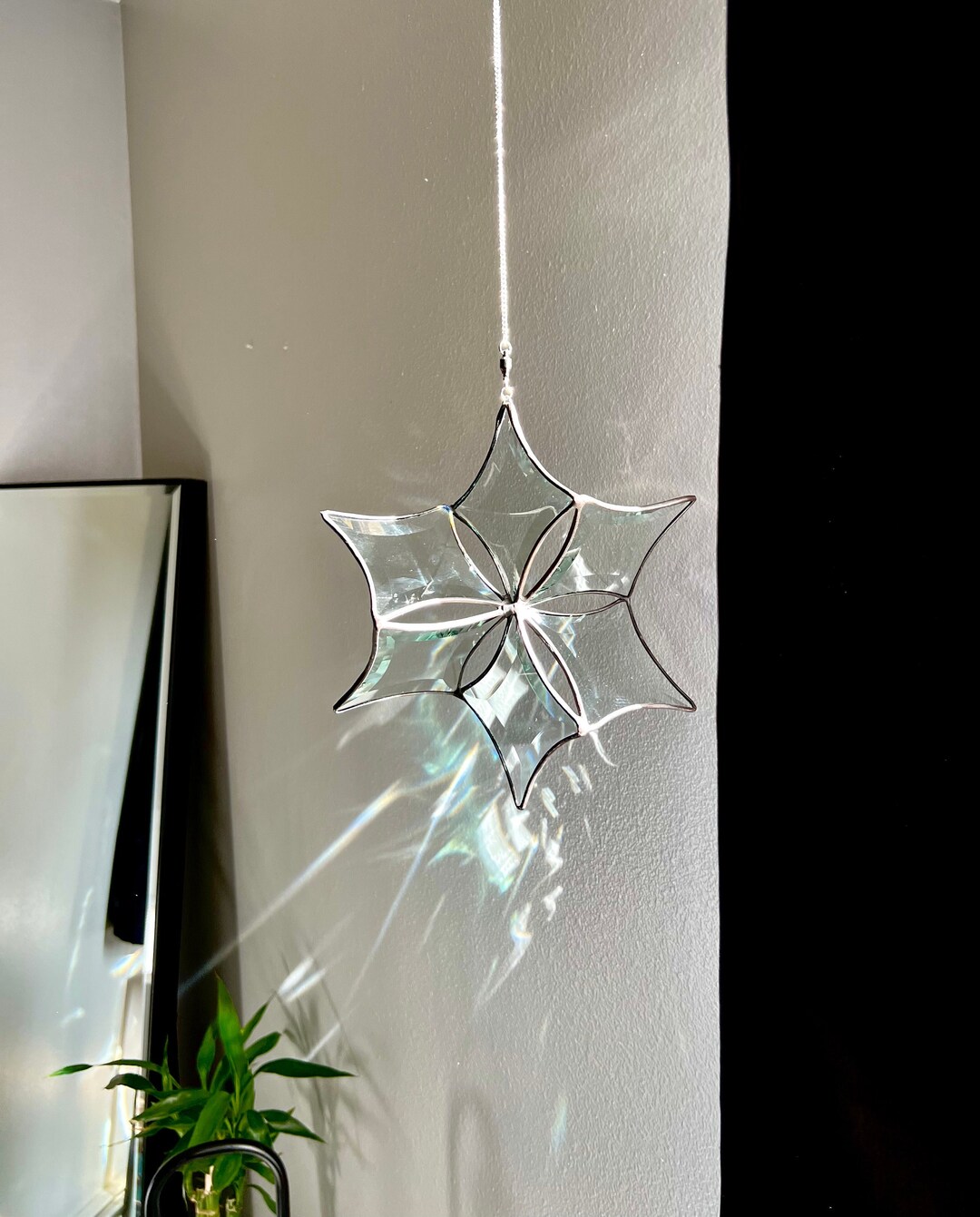 Beveled Spinning Glass Star Suncatcher - Etsy