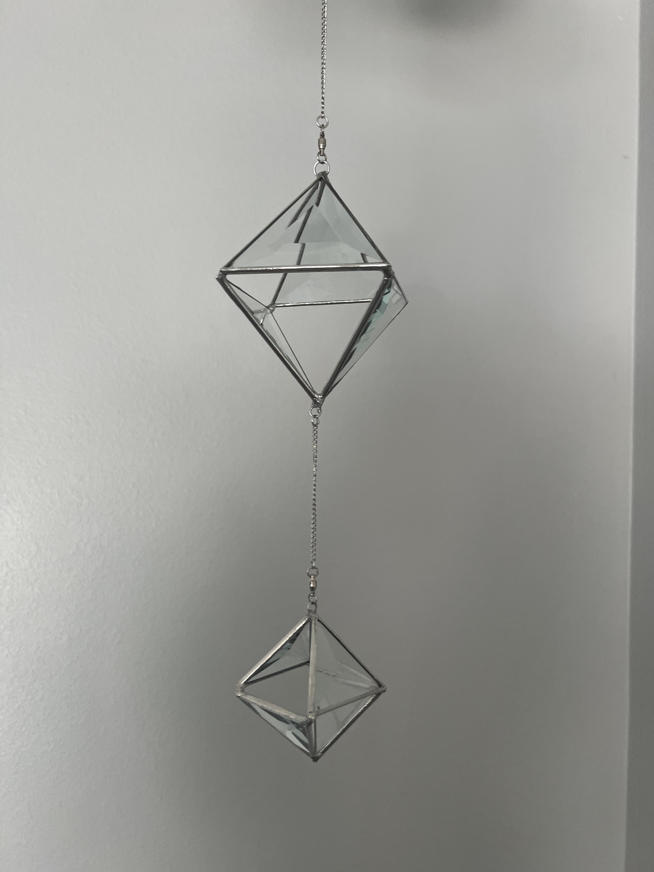 Spinning 3D Beveled Glass Pyramid Suncatcher - Etsy
