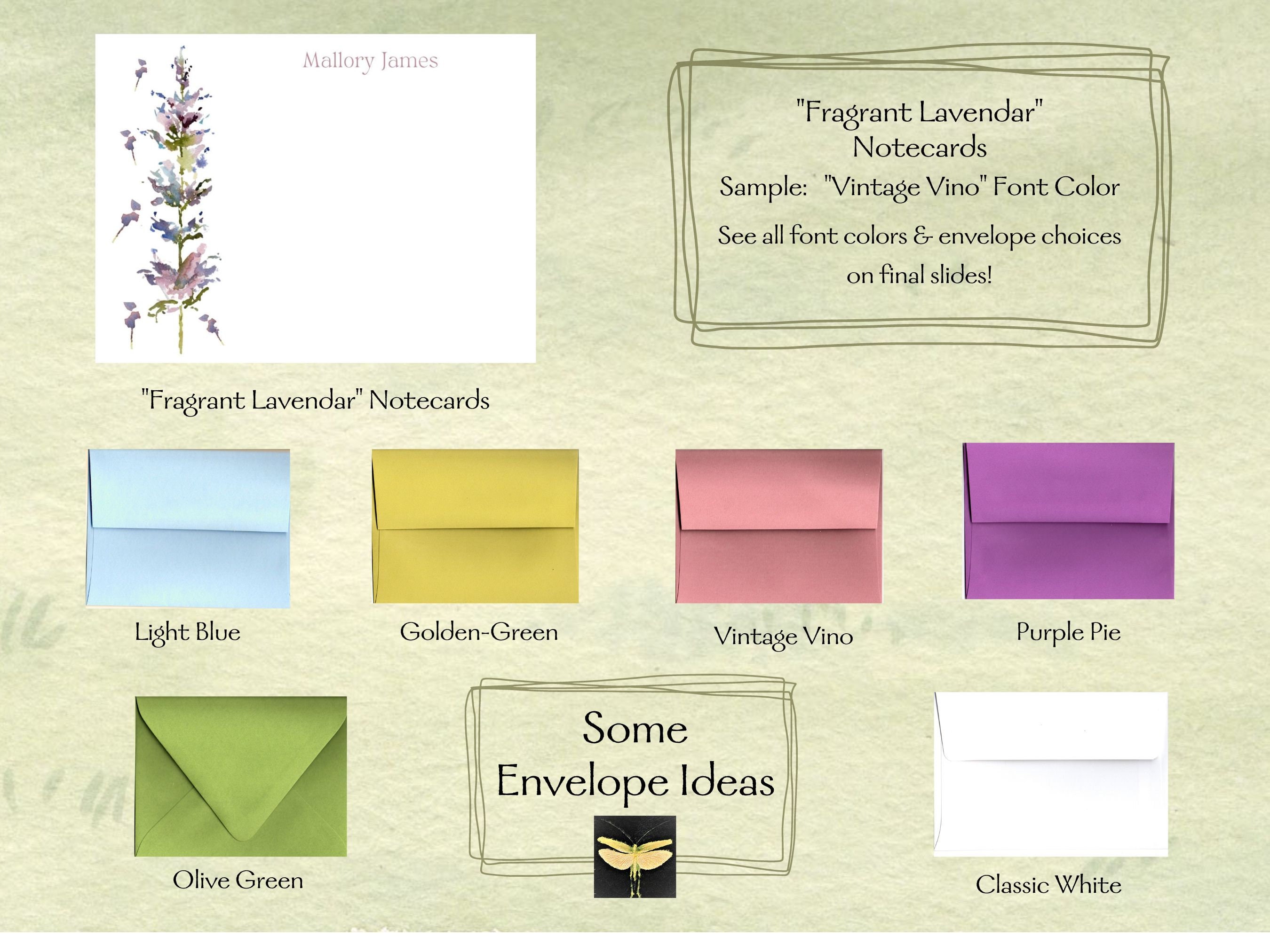 Personalized Watercolor Notecards. Set of 12 or More With Matching ...