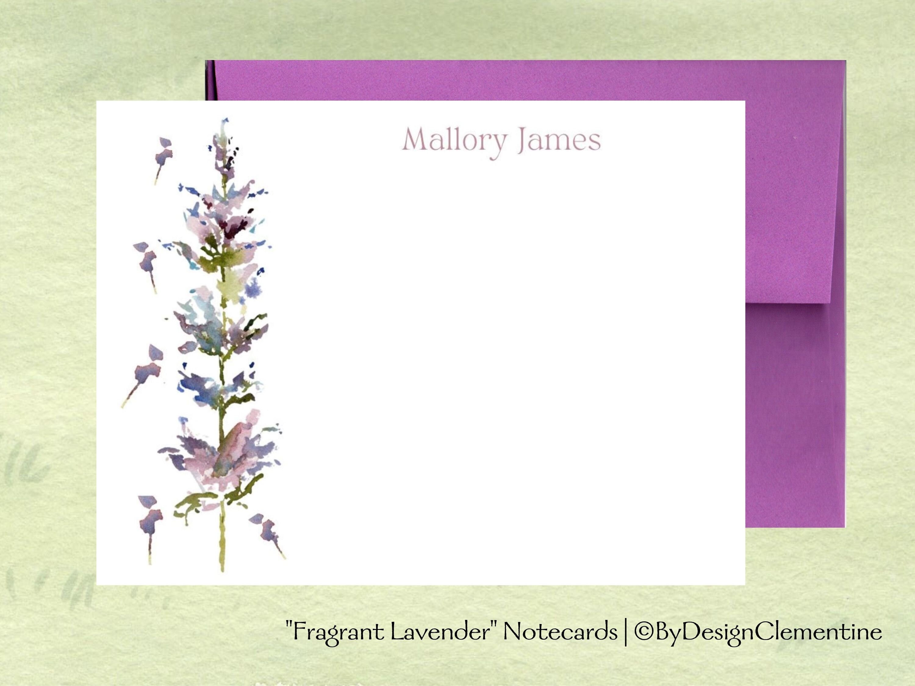 Personalized Watercolor Notecards. Set of 12 or More With Matching ...