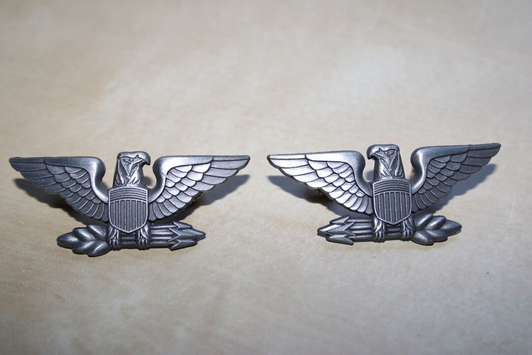 Ww2 Type US Army Colonel Rank Badge Metal Reenactment Screw Back ...